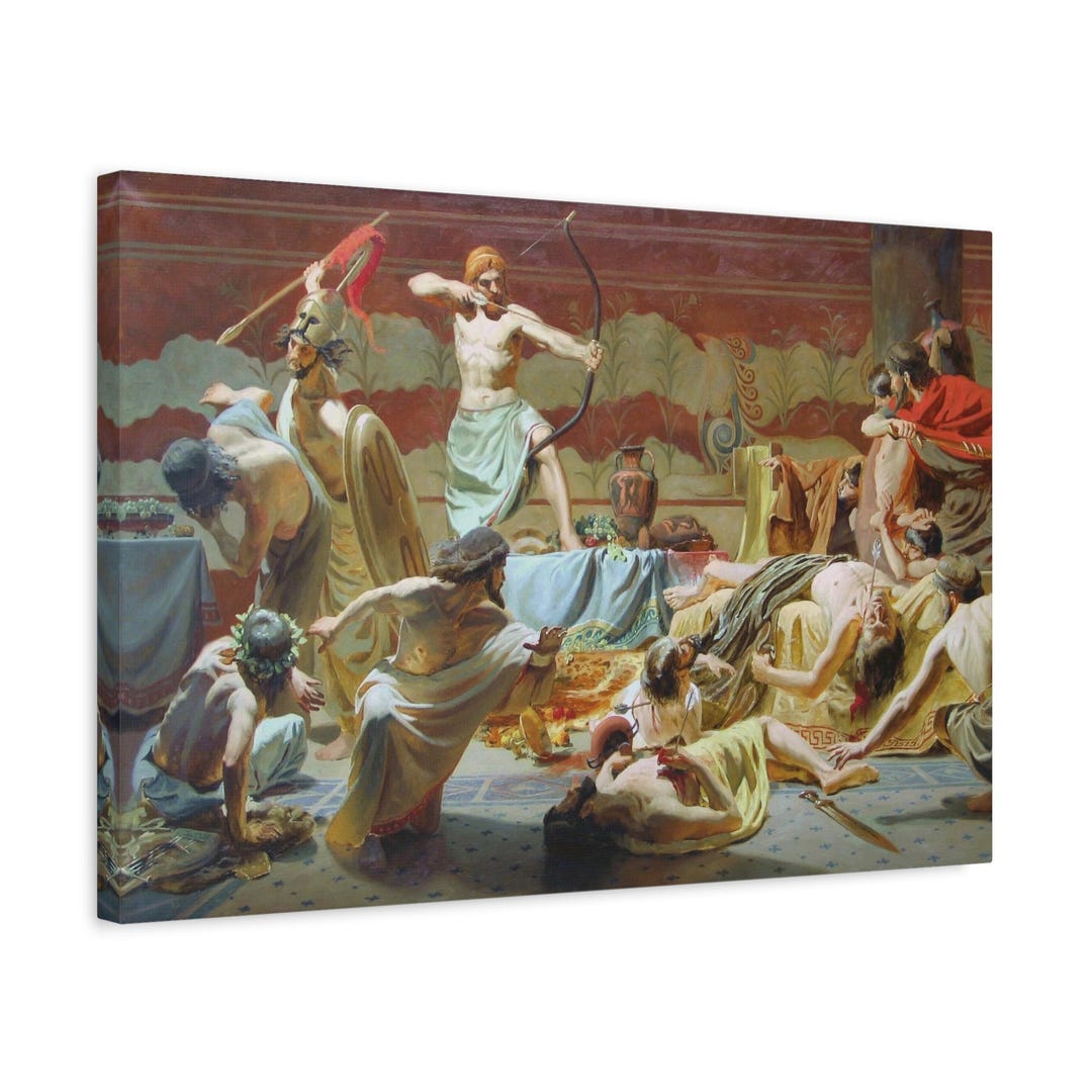 Odysseus Kills the Suitors (1812) - Mythology Wall Art - Homer Odyssey ...