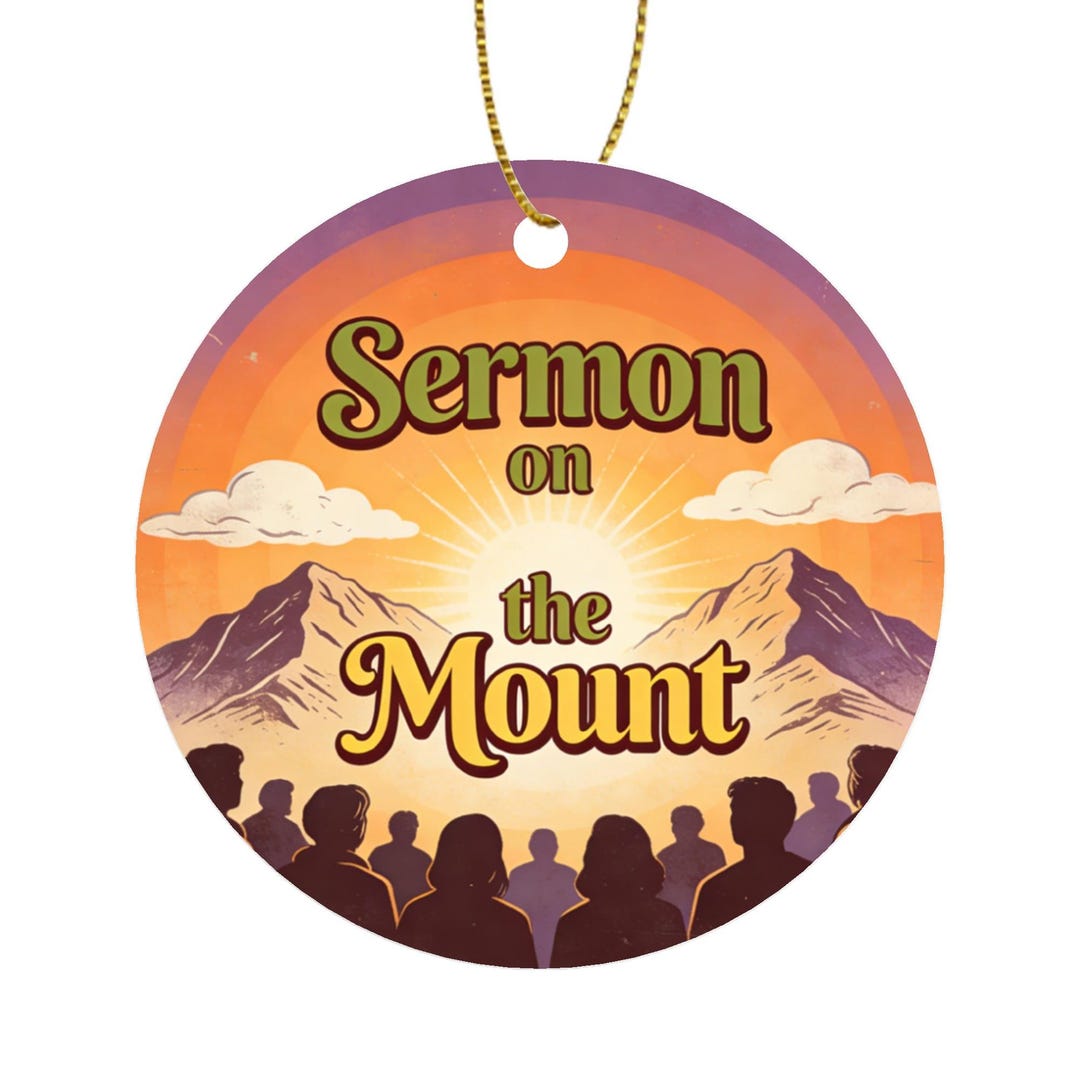Sermon on the Mount Ceramic Ornament,retro Christian Christmas Decor ...