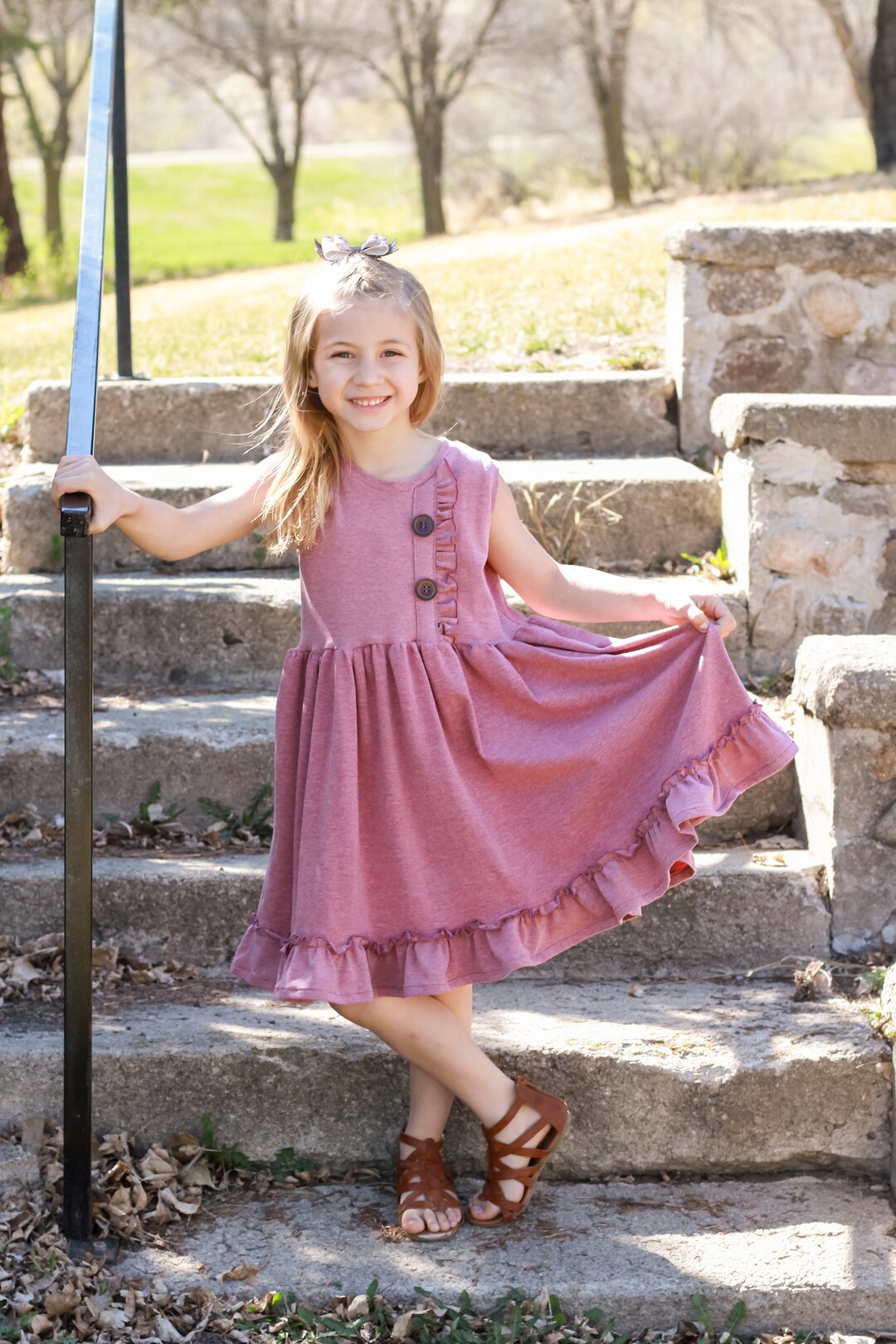 Girls Tank Style Knit Dress With Ruffled Bodice Detail. Custom Colors ...