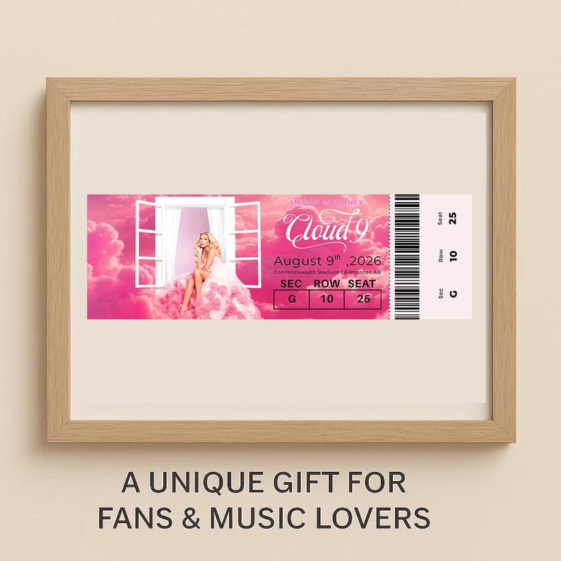 Megan Moroney Cloud 9 Tour • Custom Concert Ticket Digital File, PNG File, SVG File, Canva ...