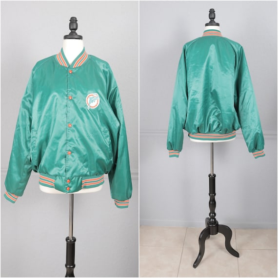 Vintage 80s Dolphins Chalk Line Satin Jacket XL - Etsy