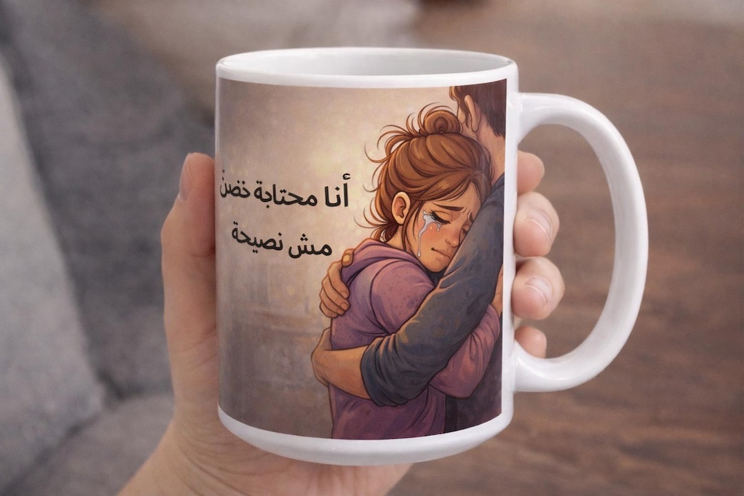 Arabic Quote Coffee Mug – Sad Girl Illustration, Comfort Gift - Etsy