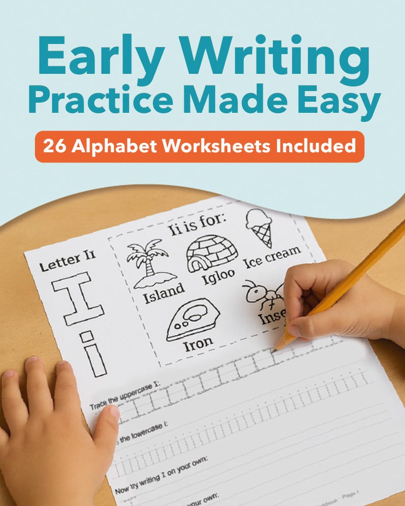 ABC Tracing Worksheets A–Z • Alphabet Handwriting Practice • Kids Color ...