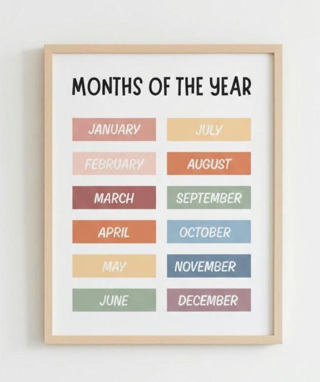 Kids Educational Printable, Months of the Year Poster for Kids ...
