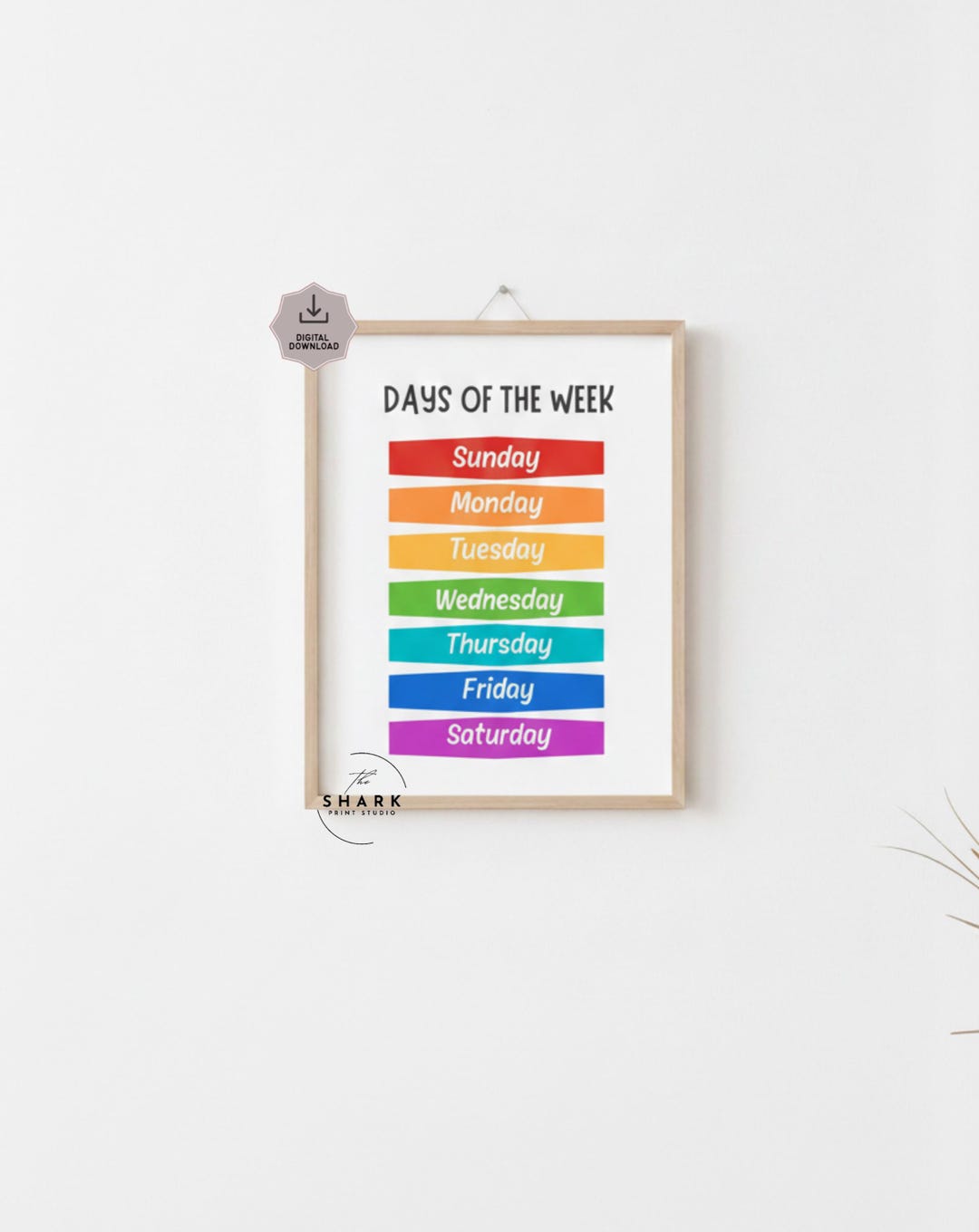 Days of the Week Poster, Educational Wall Art, Classroom Decor ...