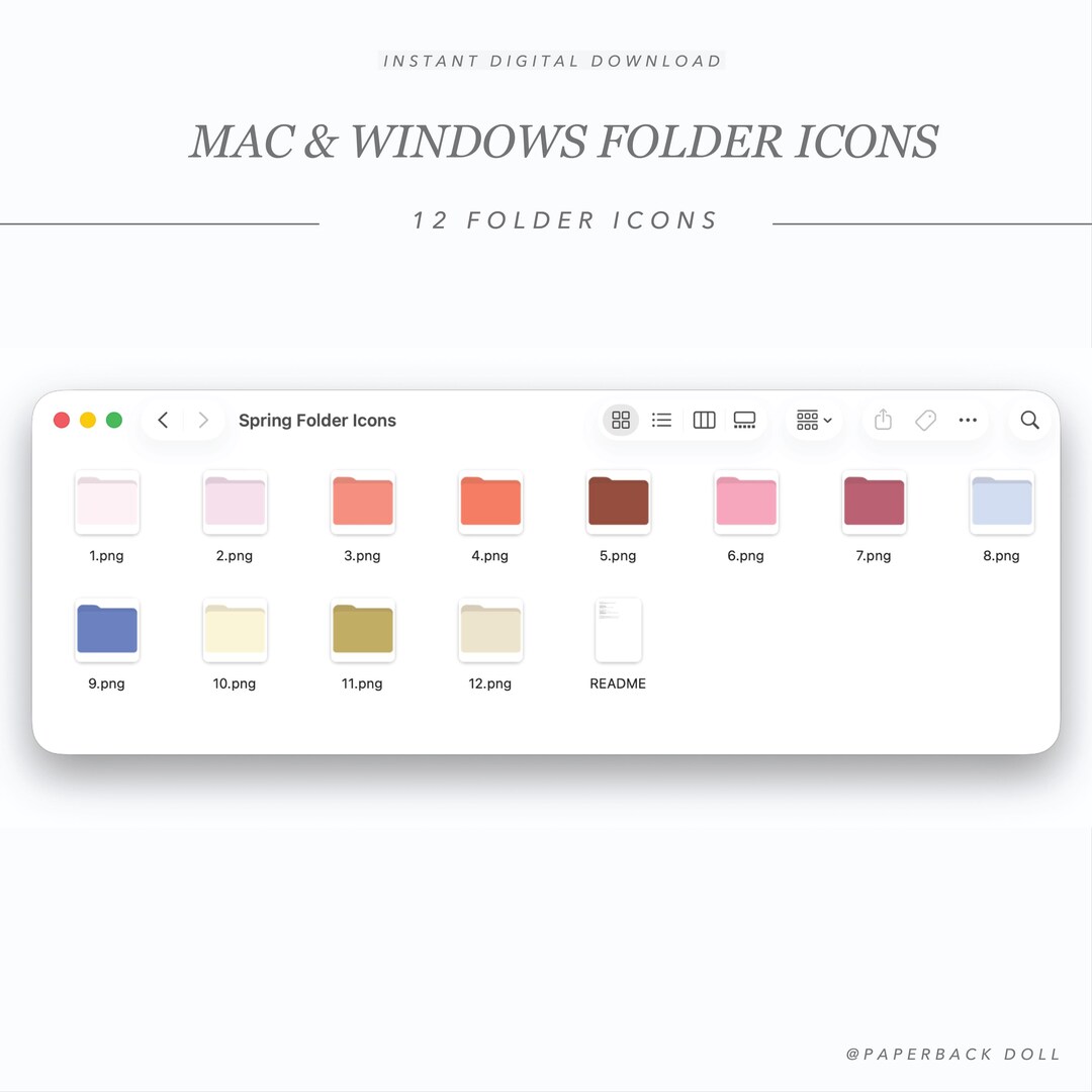 12 Ordner Desktop Icons, Mac und Windows | Frühling Ordner Icons - Etsy.de