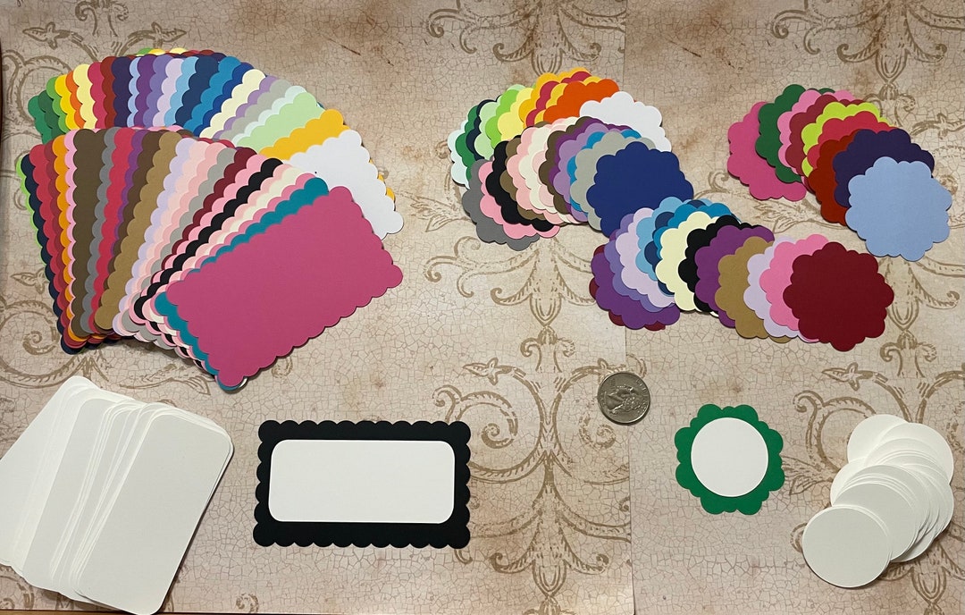 Decorative Rectangle and Circle Shape Die Cut Pieces Made From Rainbow ...