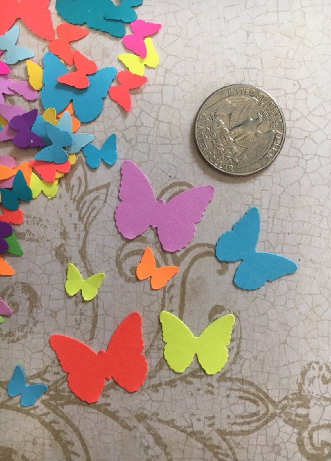 Tiny Small Butterfly Cut Out Punched Shapes Made From Brights ...