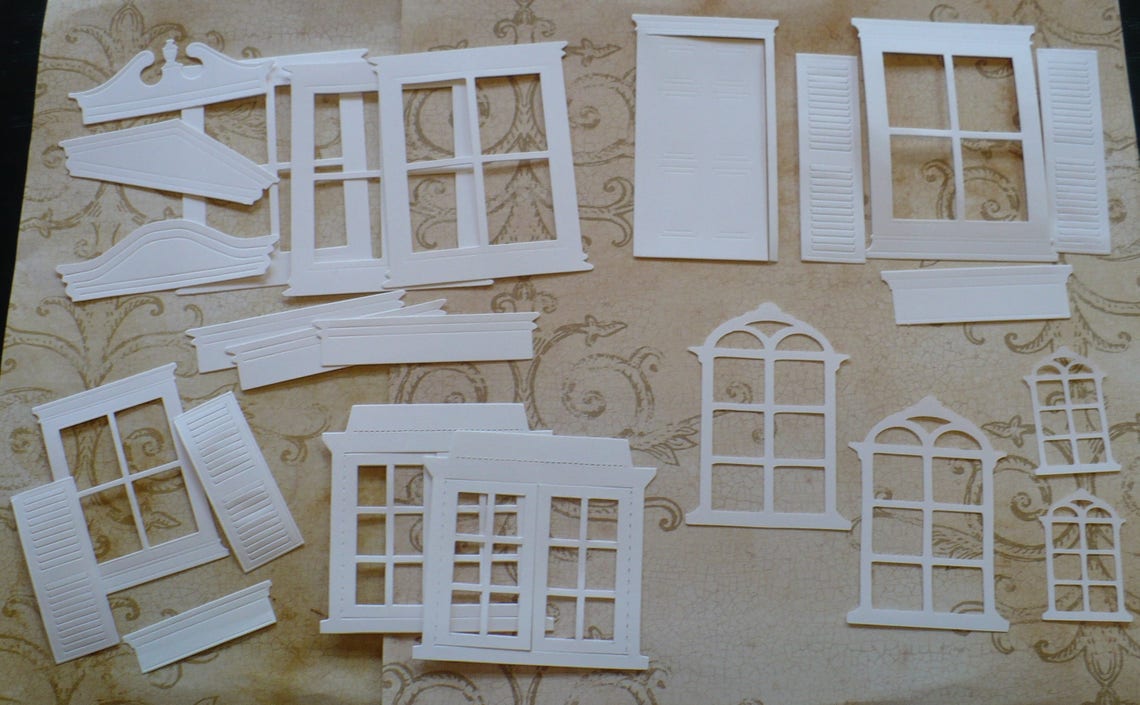 White Cardstock Die Cuts Assortment Set of Window Die Cuts | Etsy
