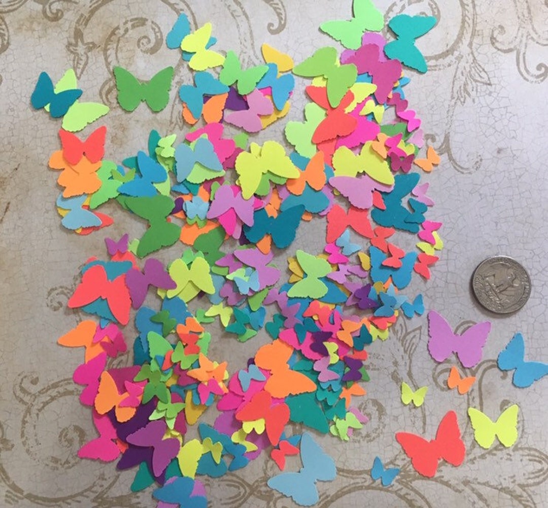 Tiny Small Butterfly Cut Out Punched Shapes Made From Brights ...