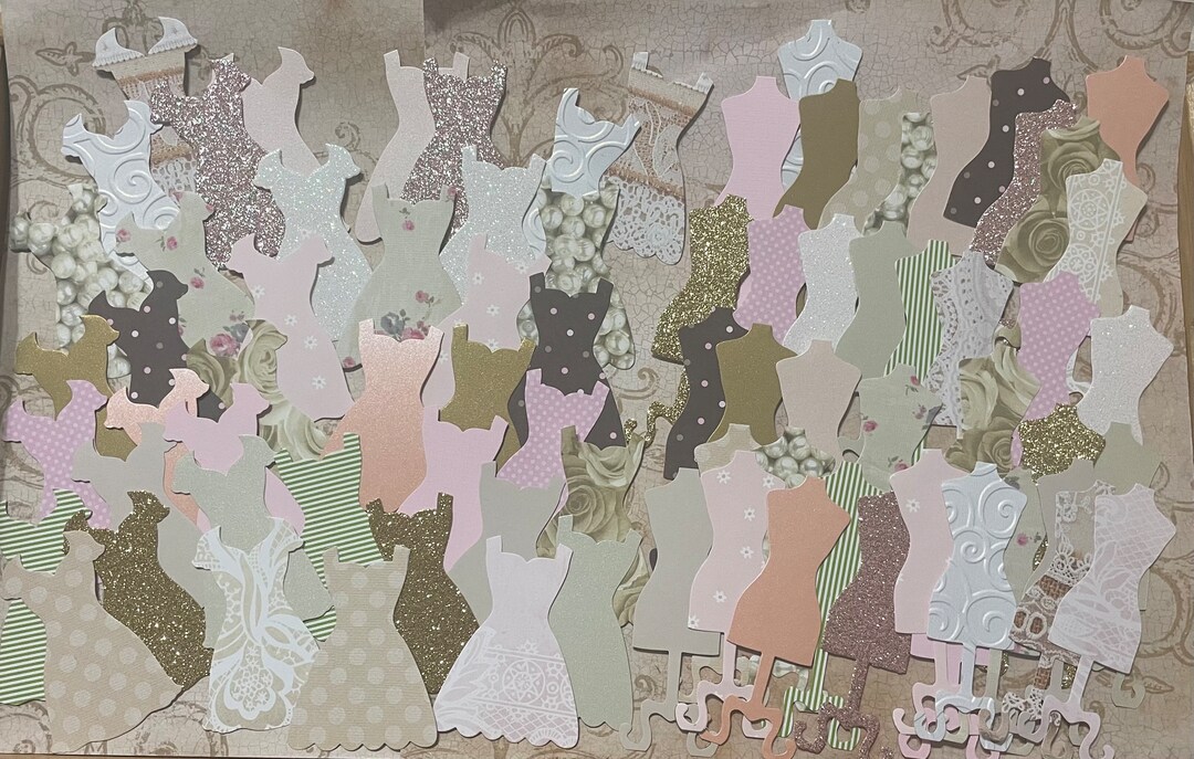 Cardstock Paper Dress Die Cut Shapes and Dress Form Shapes for Cards ...