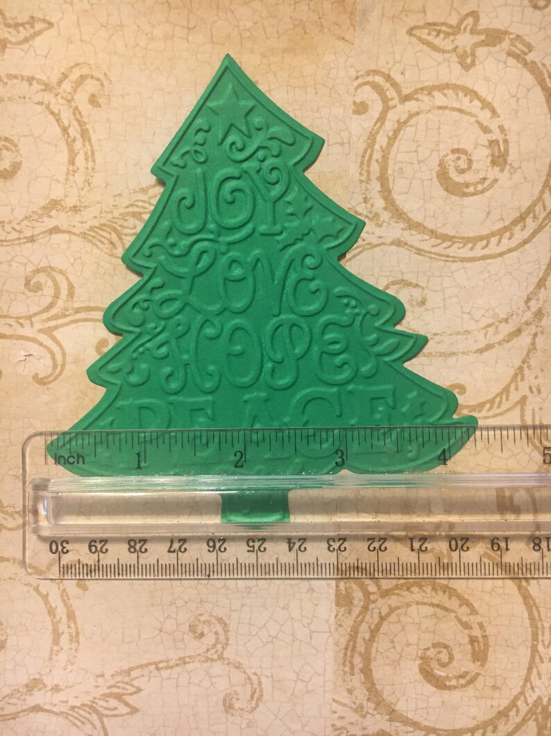 Embossed Christmas Tree Die Cut Shapes Embellishments Made From Green ...