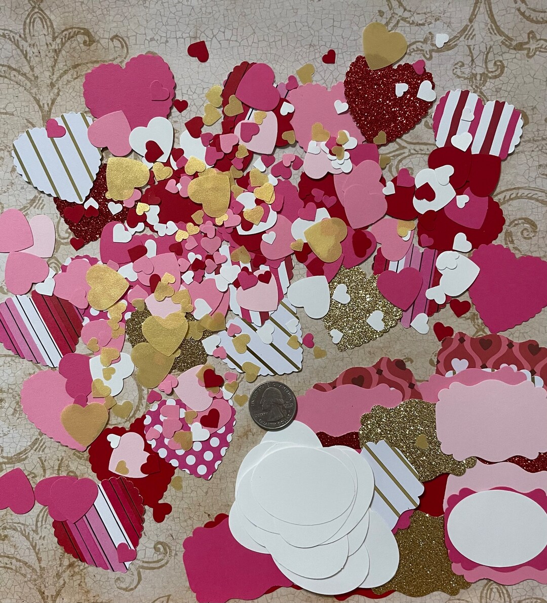 Die Cut Shapes Made Using Valentines Day Prints Cardstock and HEART ...