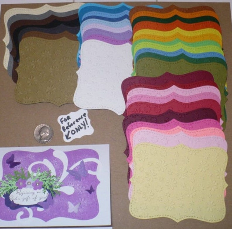 50 Embossed Top Note Shapes From Stampin up Die Cut Pieces - Etsy