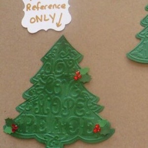 Embossed Christmas Tree Die Cut Shapes Embellishments Made From Green ...