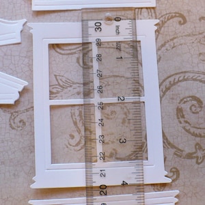 6 White Sizzix Tim Holtz 4 Pane Window Frame Plus Pediment Toppers and ...