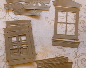 6 White Sizzix Tim Holtz 4 Pane Window Frame Plus Pediment | Etsy