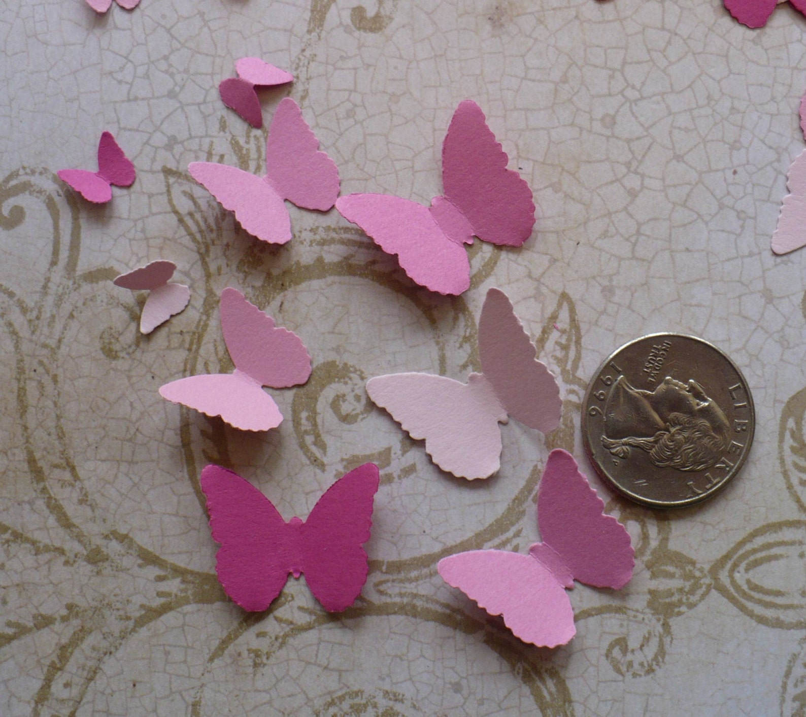 Tiny Small Butterfly Cut Out Punched Shapes Made From Pink Assortment ...