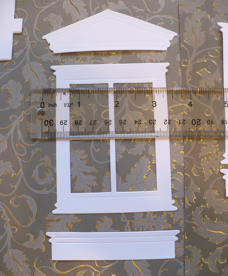 White Cardstock Die Cuts Assortment Set of Window Die Cuts Frame Flower ...