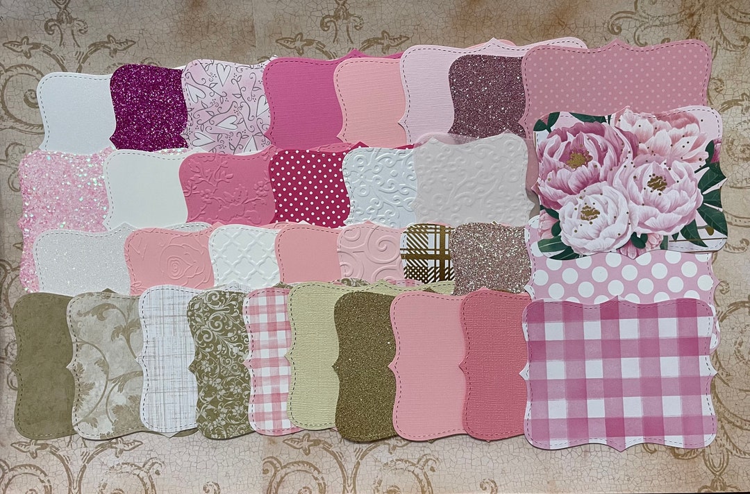 Top Note Shapes Craft Cardstock Paper Die Cut Shapes From Assort Color Pink Gold White and ...