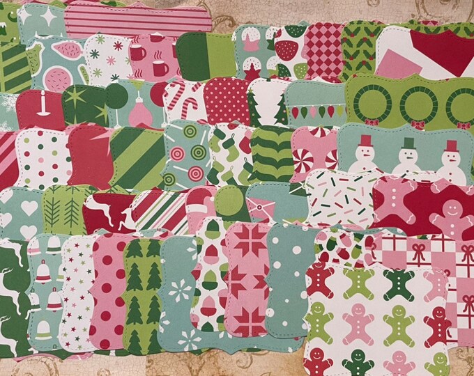 50 Pc Note Bracket Shapes Die Cut Shapes From Christmas Printed Memory ...