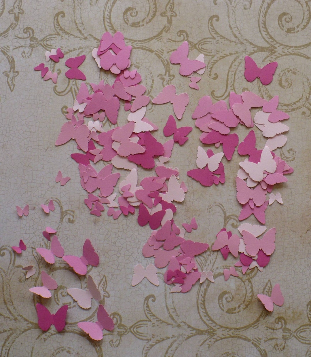 Tiny Small Butterfly Cut Out Punched Shapes Made From Pink Assortment ...