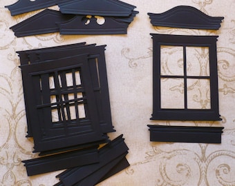 6 White Sizzix Tim Holtz 4 Pane Window Frame Plus Pediment | Etsy