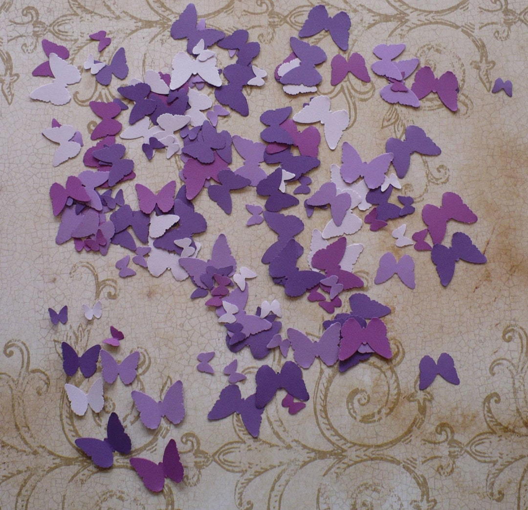 Tiny Small Butterfly Cut Out Punched Shapes Made From Purple Assortment ...