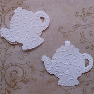 10 Embossed Teapots Die Cut Pieces Made From Sizzix Die Cut - Etsy