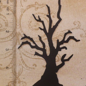 Paper Cut Out Shapes Haunted Bare Tree Black Halloween Die Cuts for ...