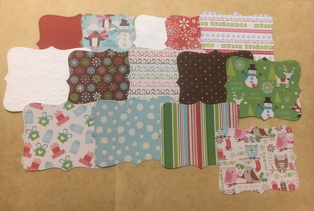 Stampin UP Top Note Shapes Made Using Christmas Print - Etsy