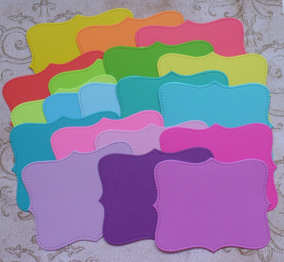 20 Cardstock Note Bracket Shapes Bright Asst Color for Crafts Card ...