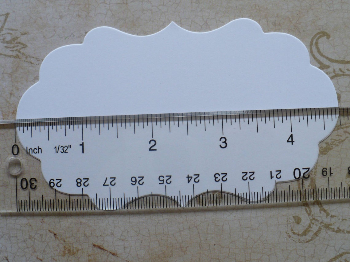 24 White Shapes Labels Die Cut Pieces Made From Cardstock Paper for DIY ...