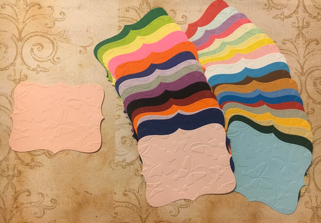 50 Embossed Top Note Shapes From Stampin up Die Butterfly Embossed ...