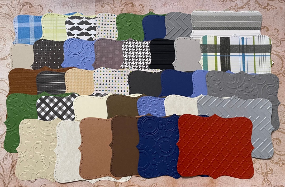 Male Masculine Colors Cardstock Solids Embossed Textures Premade Top ...