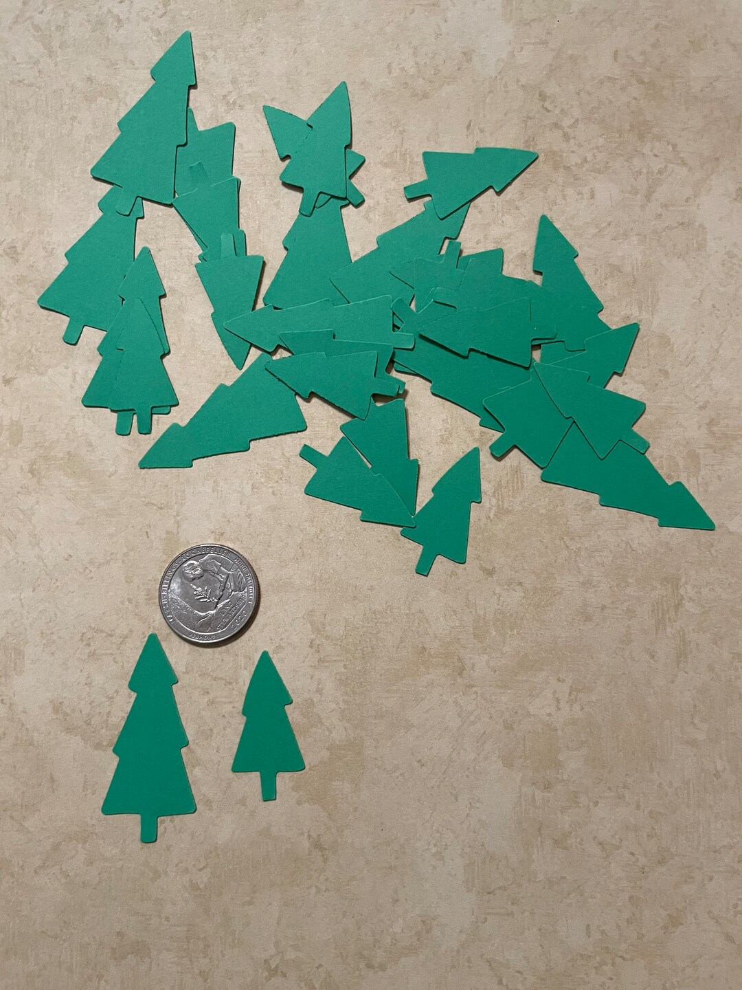 Green Cardstock Paper Small Trees Tree Punchies Punched SHAPES for Diy ...