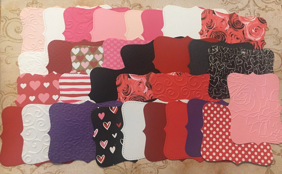Valentines Premade Bracket / Note Shapes From Cardstock Paper Die Cut ...