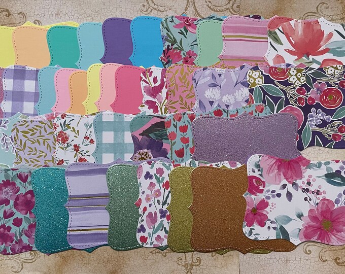 Bracket Note Card Shapes Die Cut Pieces From Assorted Colors Prints ...