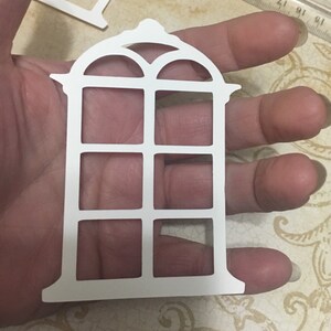 White Rounded Top Window Frame for Cards Die Cut Pieces Shapes Cut From ...