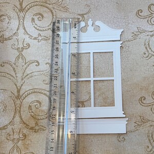 6 White Sizzix Tim Holtz 4 Pane Window Frame Plus Pediment Toppers and ...