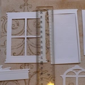 White Cardstock Die Cuts Assortment Set of Window Die Cuts Frame Flower ...