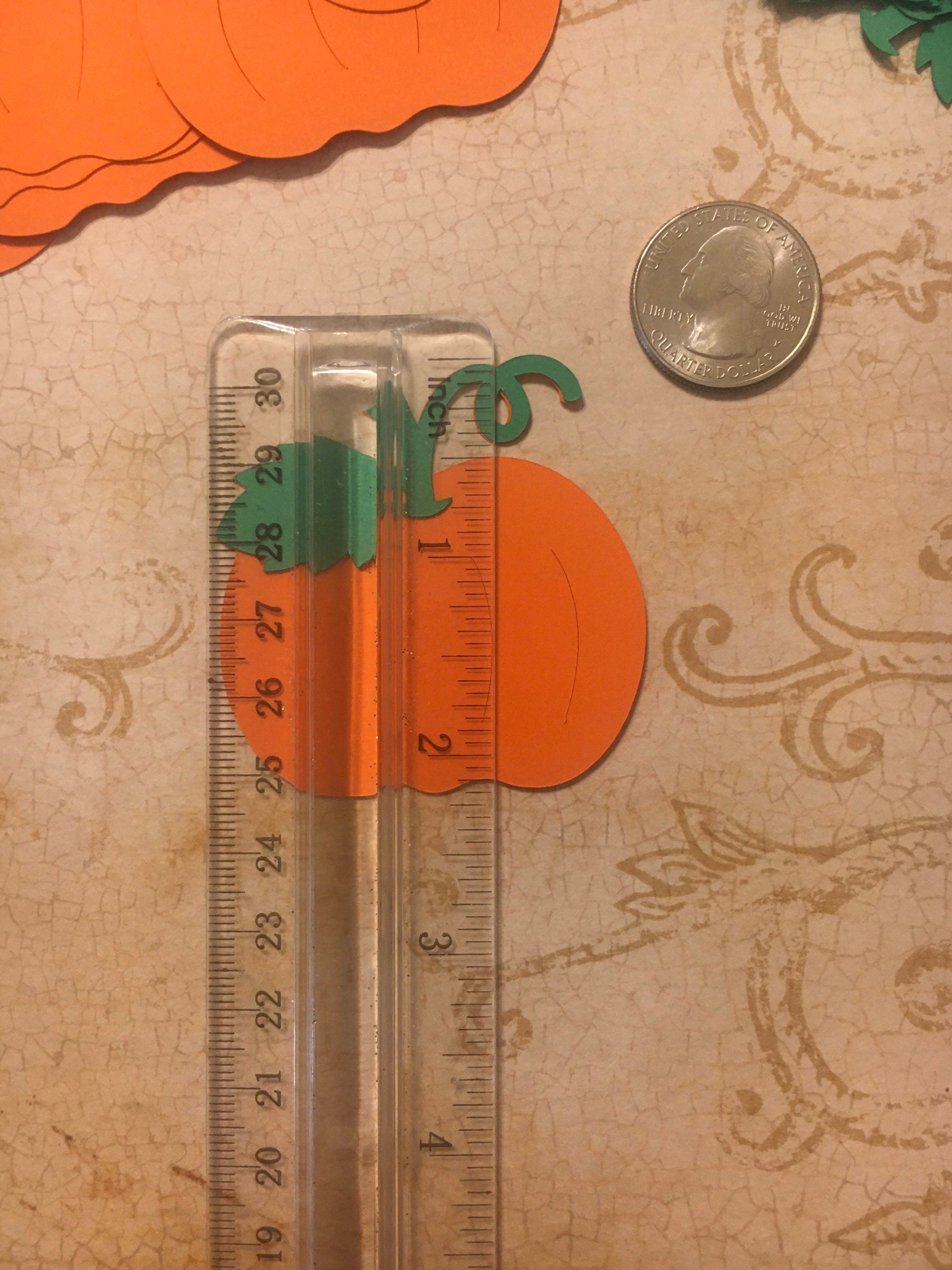 Orange Pumpkin With Leaf Die Cut Shapes From Cardstock Fall ...