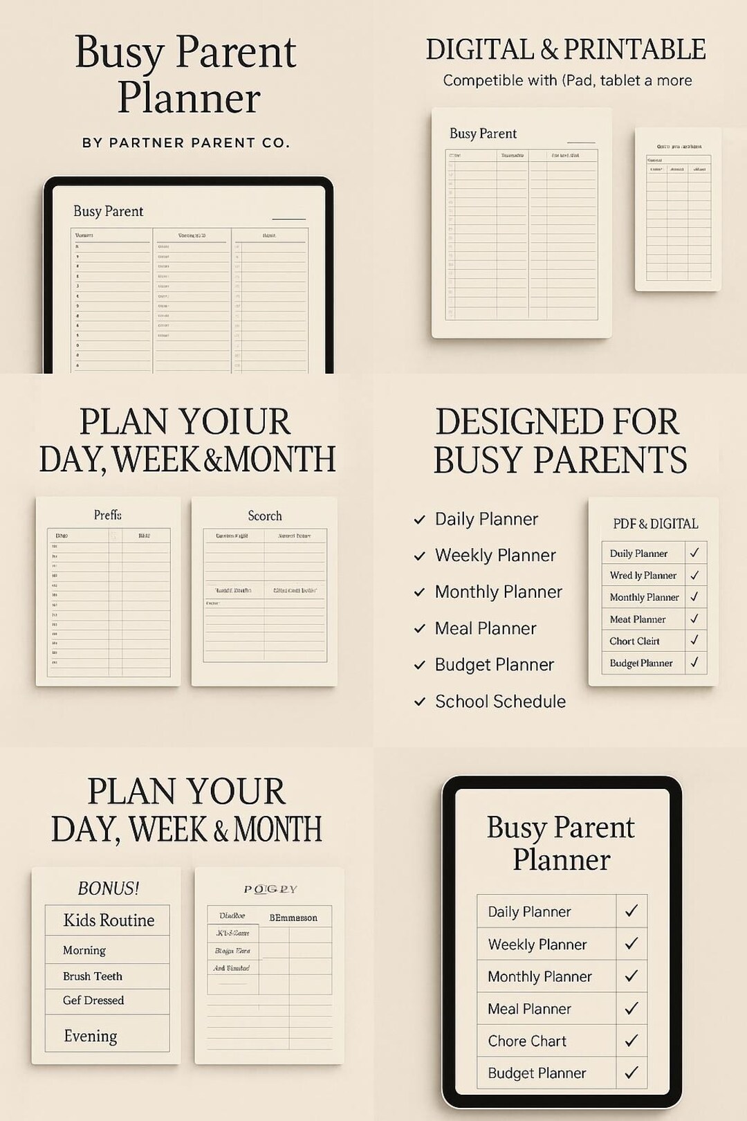 Busy Parent Planner Printable | Family Organizer for Moms and Dads ...
