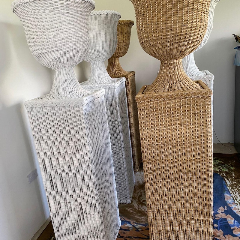 Rattan Urn Vase - Etsy