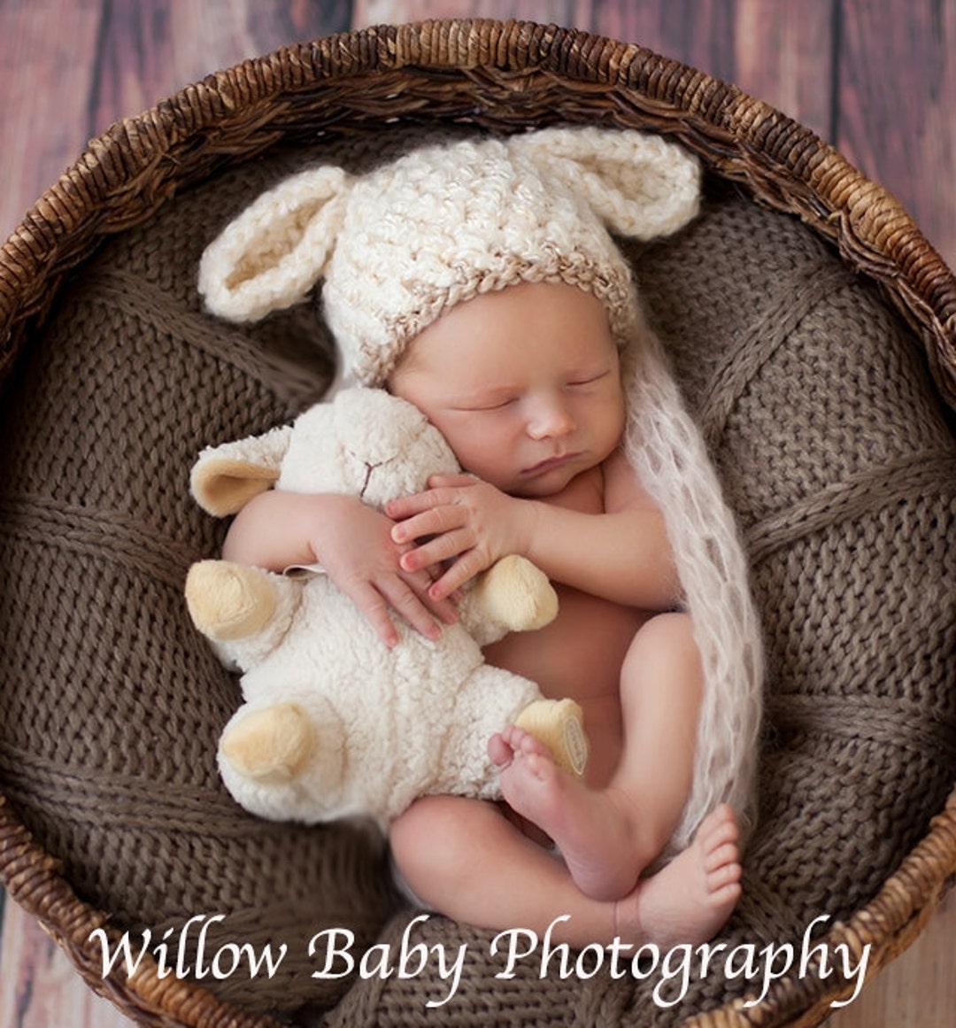 READY Baby Lamb Hat - Baby Boy Hat - Baby Gril Hat Textured Creamy ...