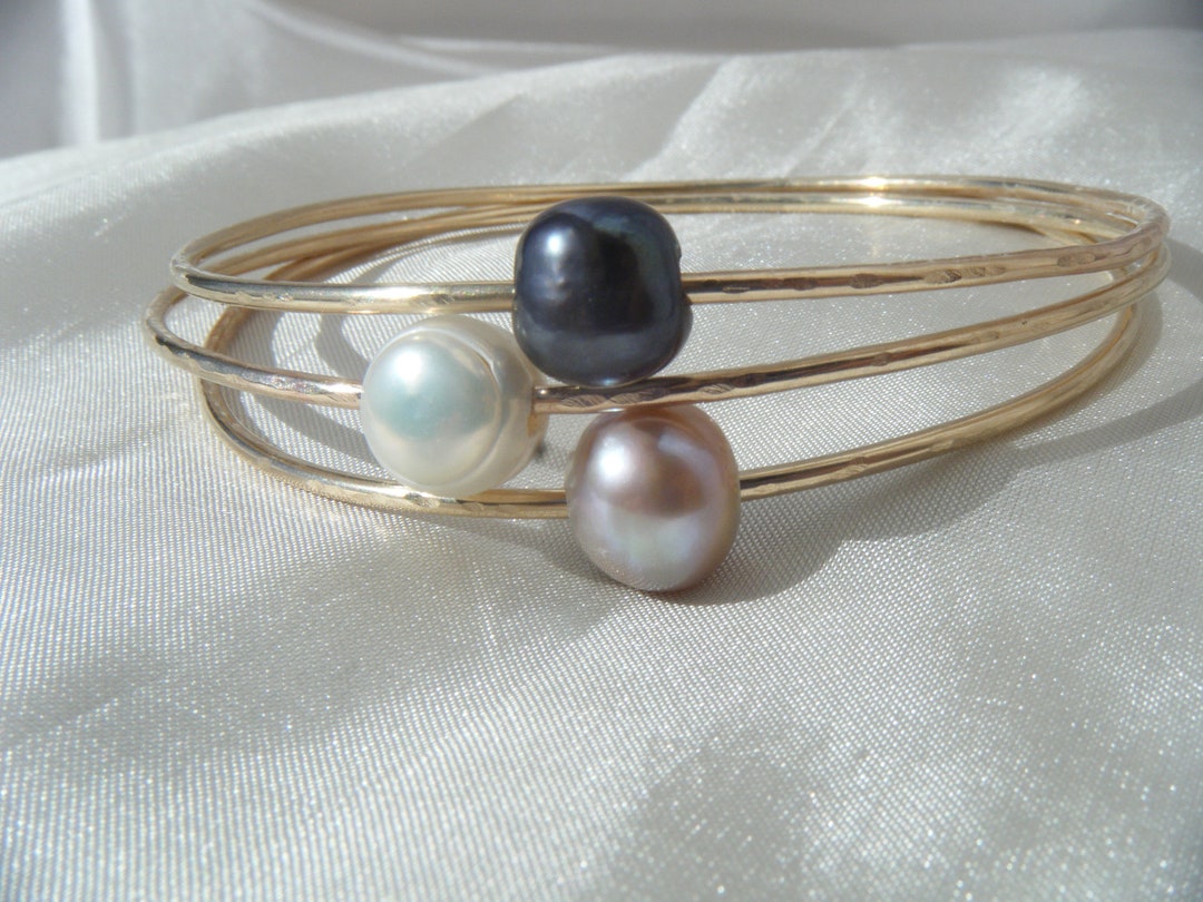 Freshwater Pearl Bangle Set. - Etsy