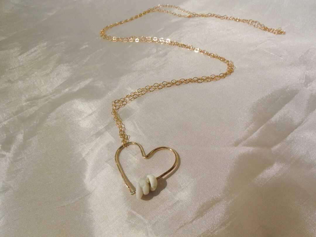 Hammered Heart Puka Shell Necklace. - Etsy