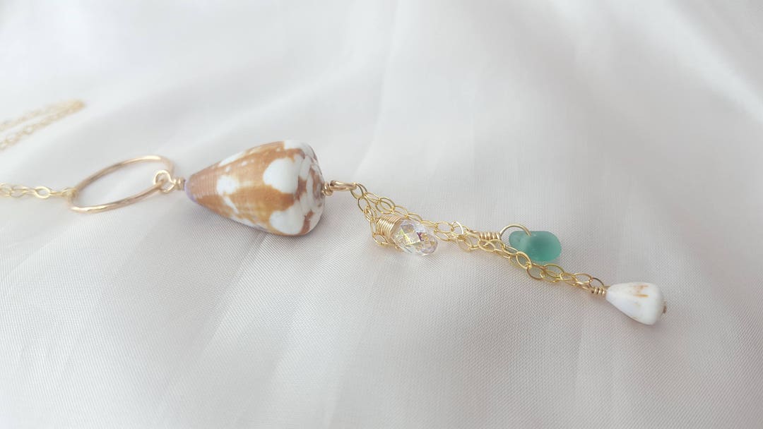 Long Gold Cone Shell Necklace - Etsy