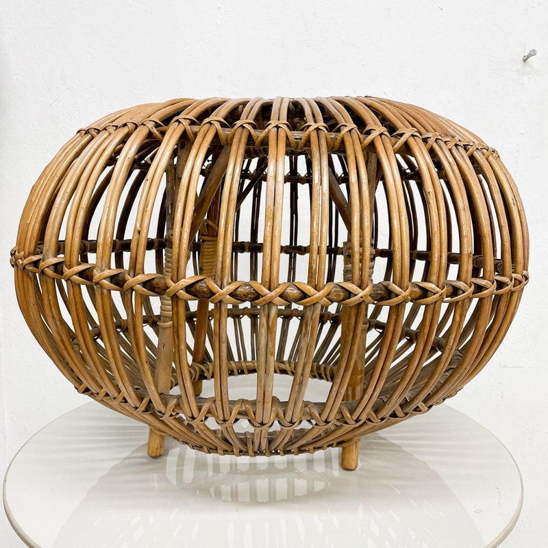 Rattan Ottoman - Etsy Rattan Ottoman - Etsy