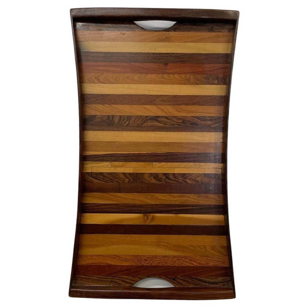 1970s Don Shoemaker Service Tray Exotic Wood Stripe Señal Mexico - Etsy